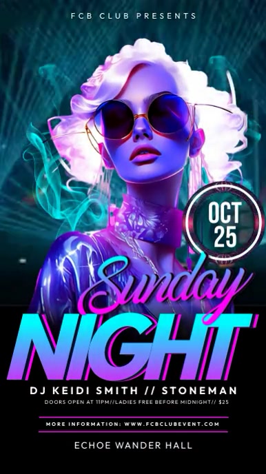 Sunday Night Party Template | PosterMyWall