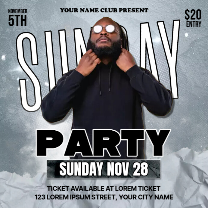 Sunday Night Party Template | PosterMyWall