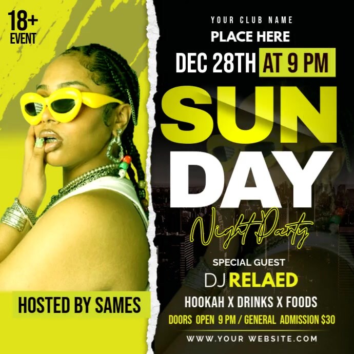 Sunday Night Party Template | PosterMyWall