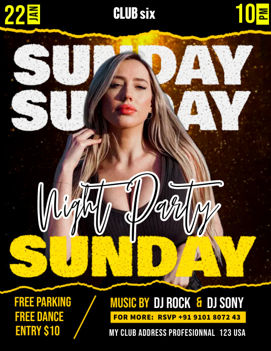 sunday night party Template | PosterMyWall