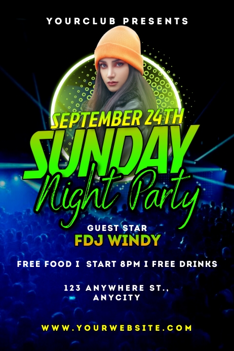Sunday Night Party Template | PosterMyWall