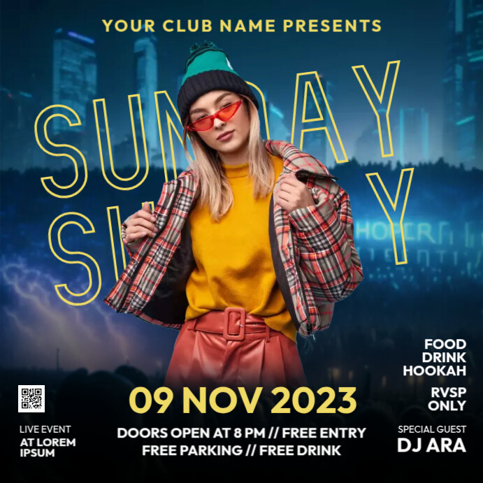 Sunday Night Party Template | PosterMyWall