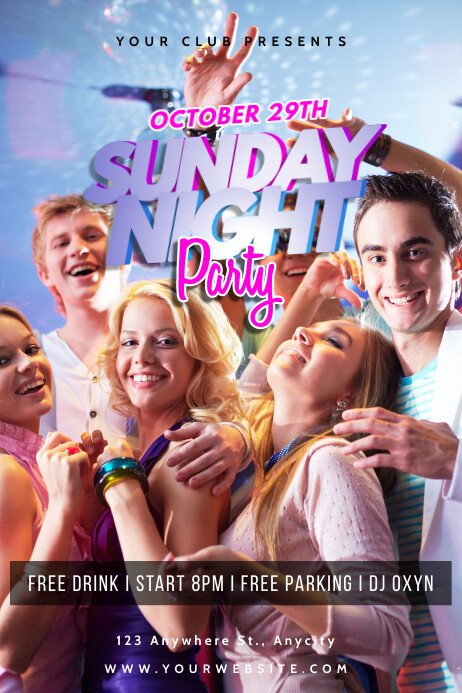 sunday night party Template | PosterMyWall