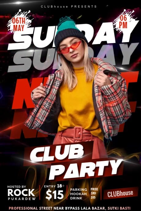 sunday night party Template | PosterMyWall