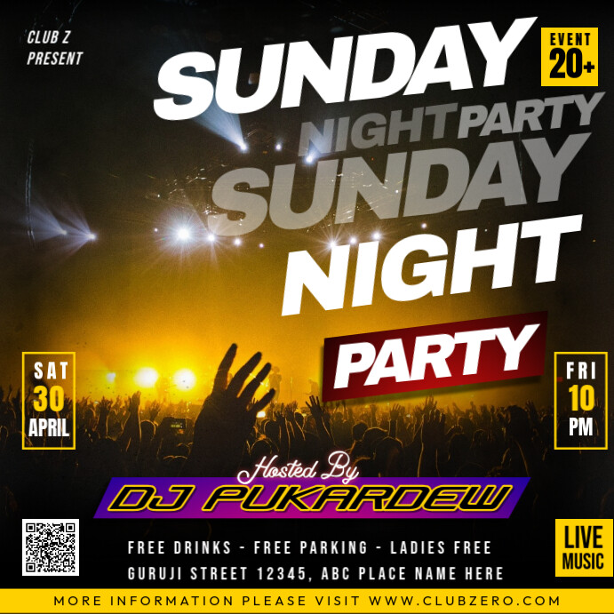 Sunday Night Party Template | PosterMyWall