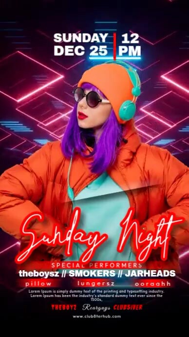 Sunday Night Party Template | PosterMyWall