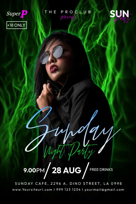 Sunday Night Party Template | PosterMyWall
