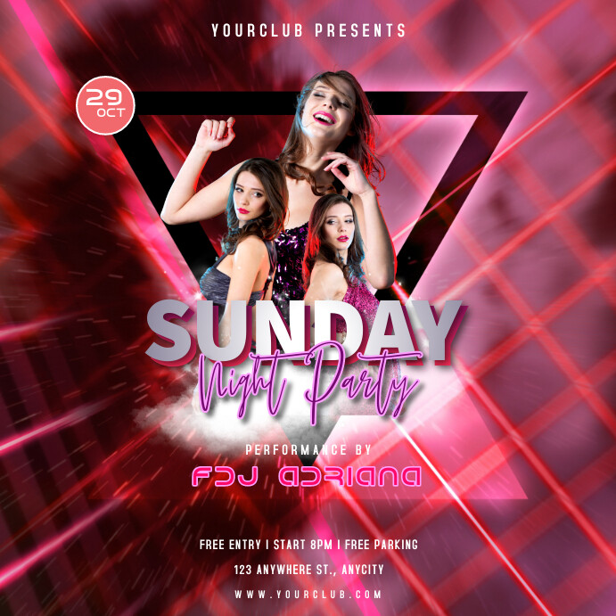 Sunday Night Party Template | PosterMyWall