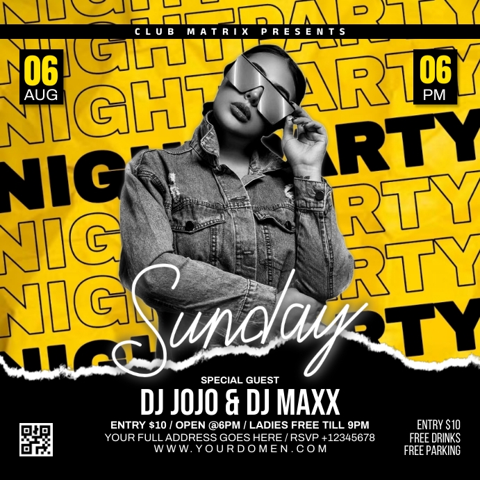 Sunday Night party Template | PosterMyWall