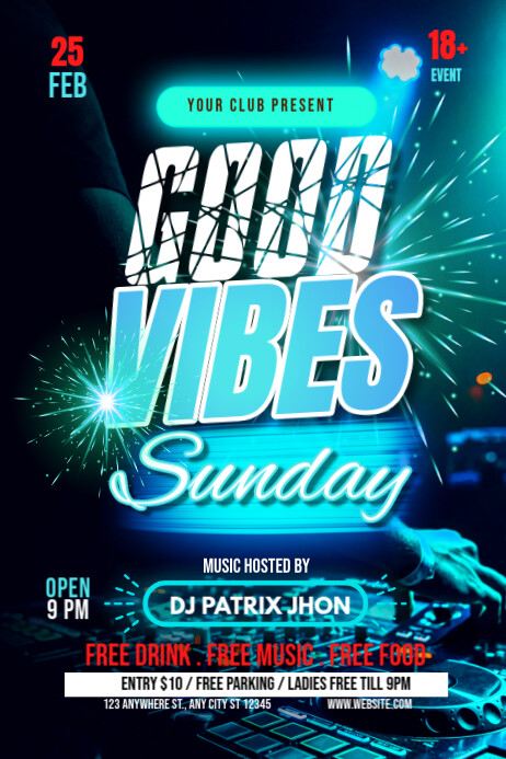 Sunday night party Template | PosterMyWall