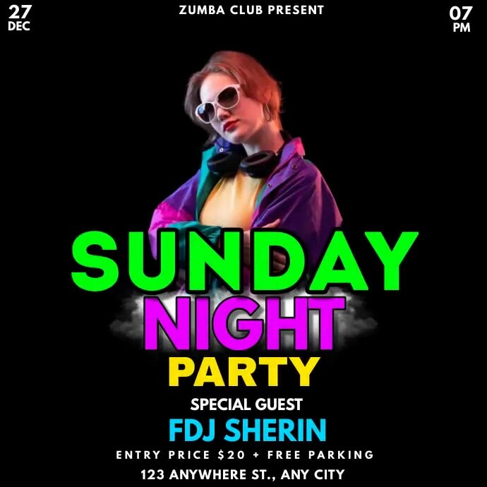 Sunday Night Party Template | PosterMyWall