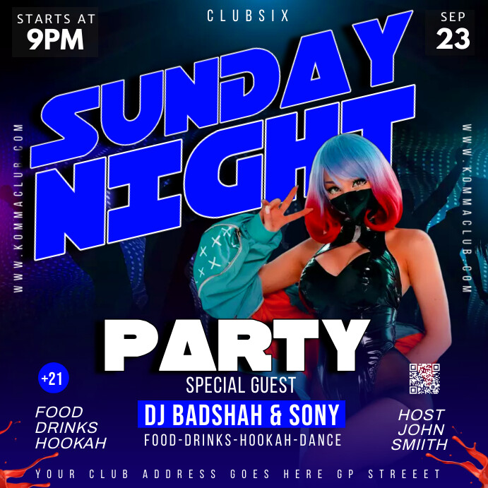 Sunday Night Party flyer Template | PosterMyWall