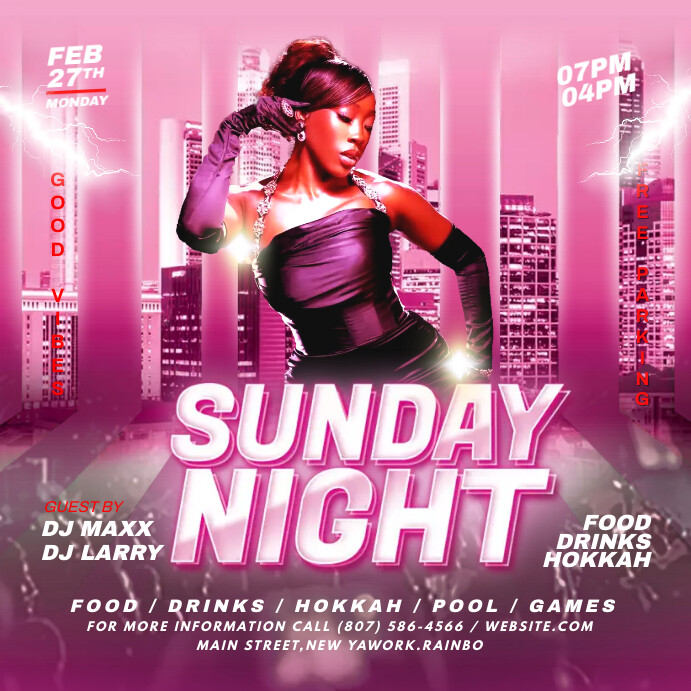 Sunday Night Party flyer Template | PosterMyWall
