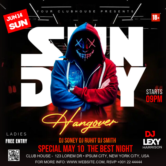 sunday night Party flyer Template | PosterMyWall