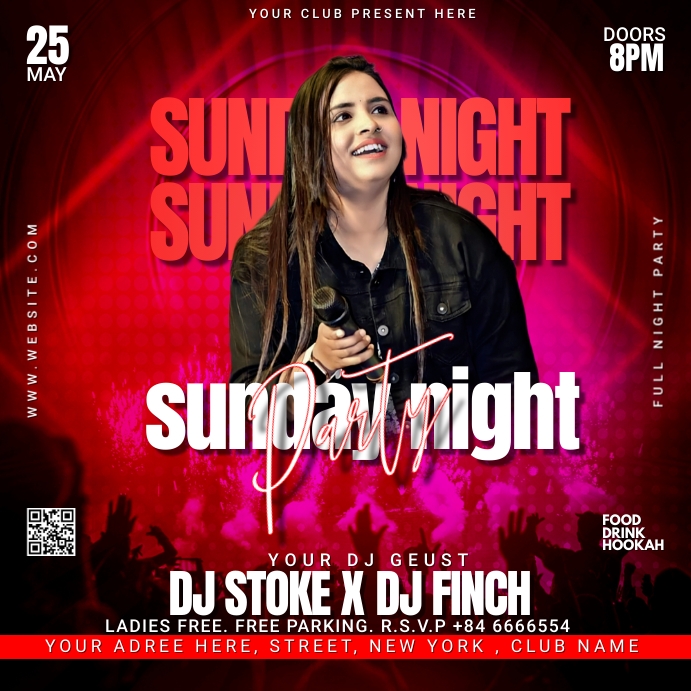 Sunday Night Party Flyer Template | PosterMyWall