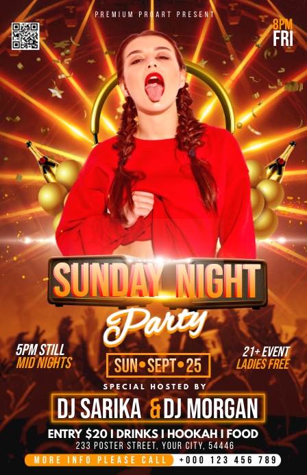 Sunday Night Party flyer Template | PosterMyWall