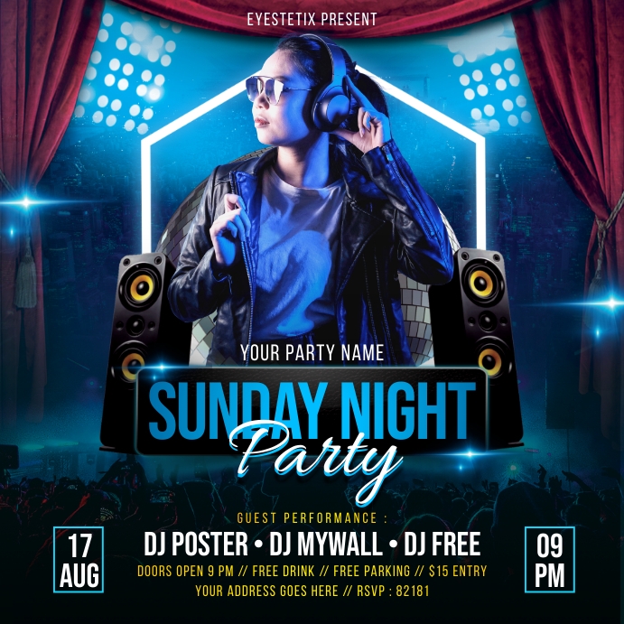 Copy of Sunday Night Party Flyer or Poster Template | PosterMyWall