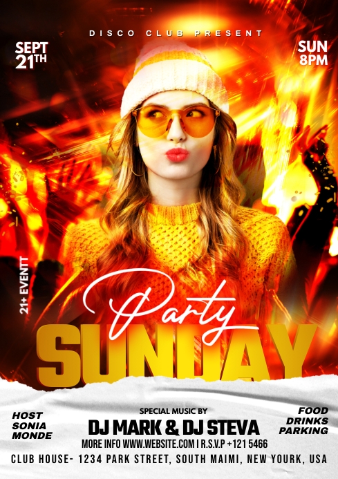 Sunday Night Party Flyer Promotion Template | PosterMyWall