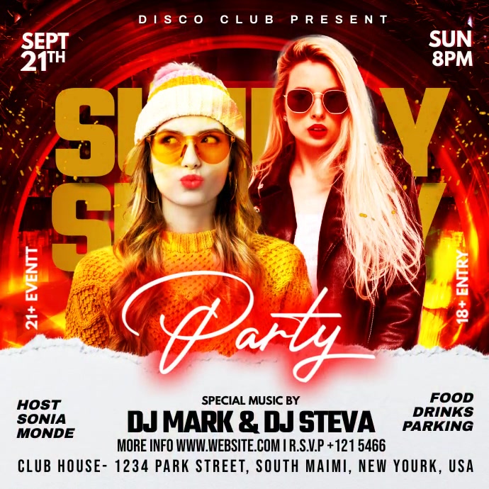 Sunday Night Party Flyer Promotion Template | PosterMyWall