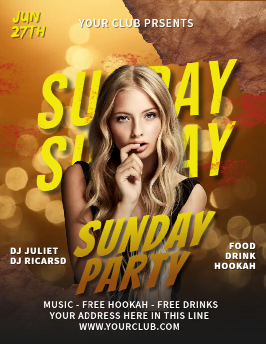 Sunday Night Party Flyers Template | PosterMyWall
