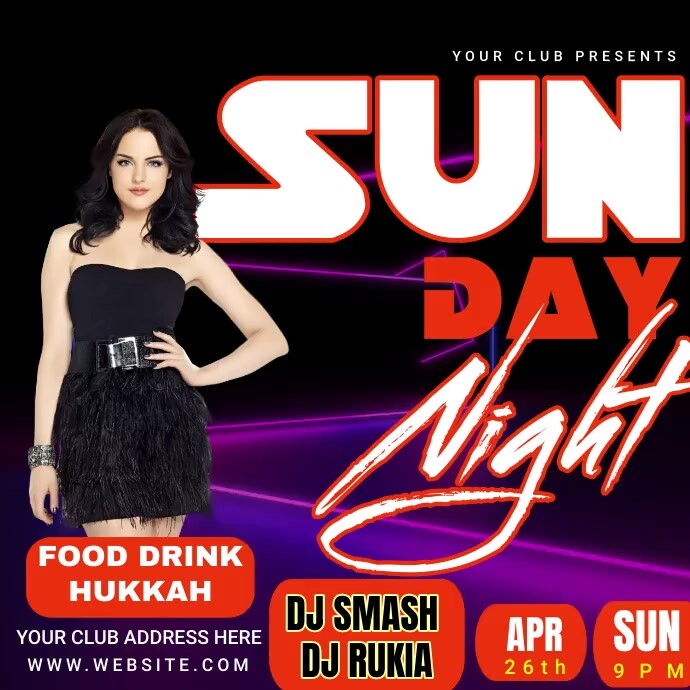 Plantilla de sunday night party/hangover night/club night | PosterMyWall