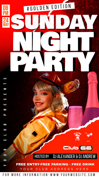 sunday night party/hangover night/club night Template | PosterMyWall