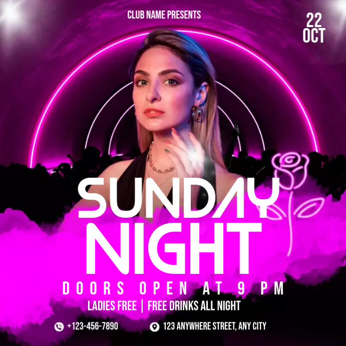 Sunday Night Party Instagram Post Template | PosterMyWall