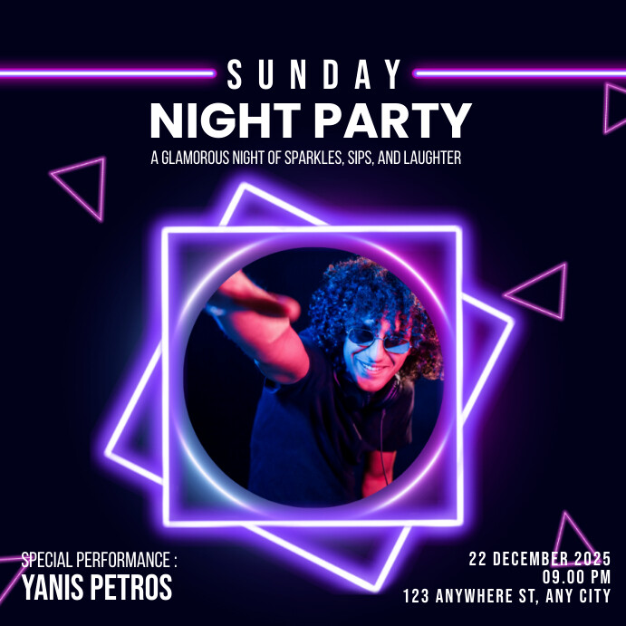 Sunday Night Party Instagram Post Template | PosterMyWall