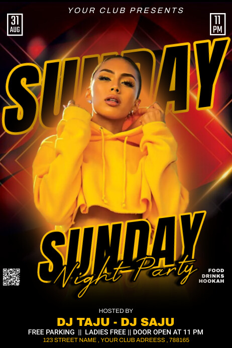 Modèle SUNDAY NIGHT PARTY POSTER | PosterMyWall