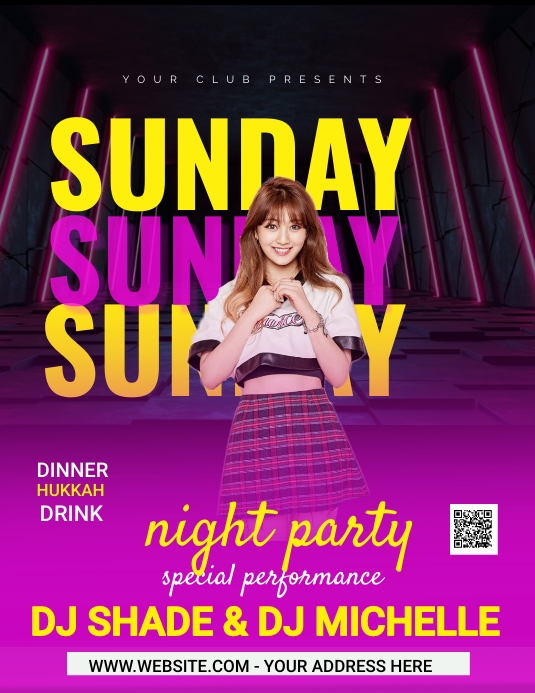 Sunday night party poster Template | PosterMyWall