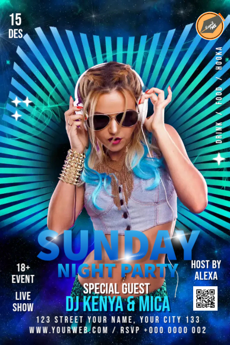 Copy of Sunday Night Party Poster | PosterMyWall