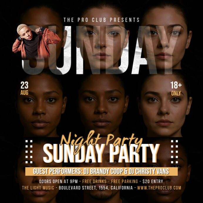Sunday Night Party Template | PosterMyWall