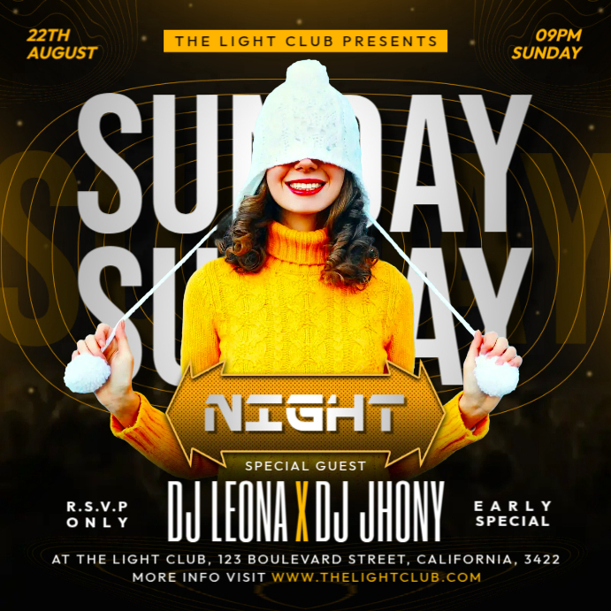 Sunday Night Party Template | PosterMyWall