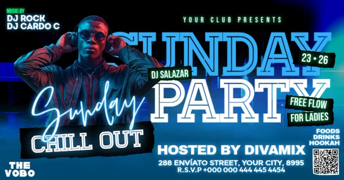 Sunday Night Party Vibes Template | PosterMyWall