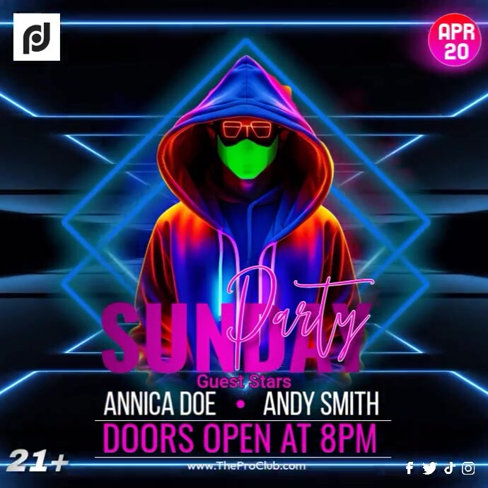 Sunday Night Party Video Ads Template | PosterMyWall