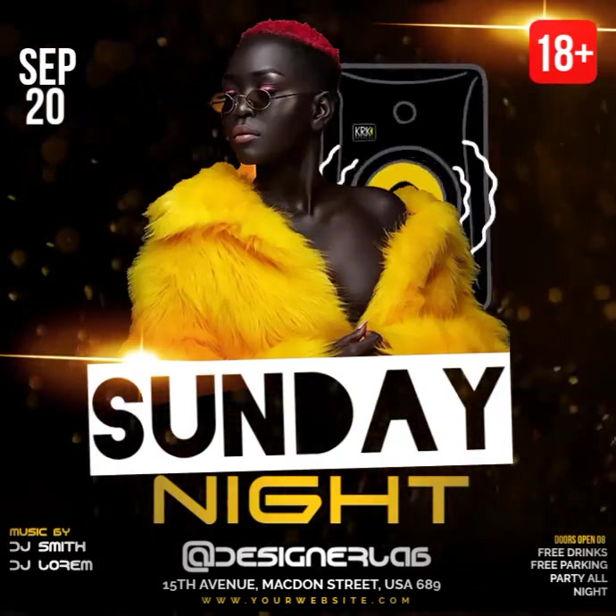Plantilla de Sunday Night Party Video Ads | PosterMyWall