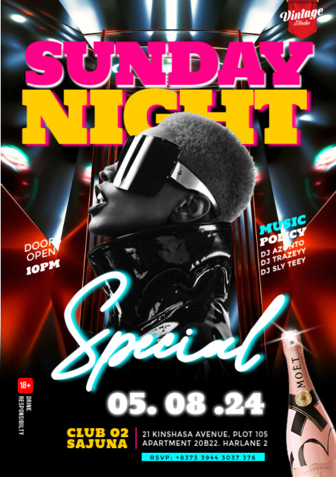 Sunday Night Special Event Party Flyer Poster A4 Template | PosterMyWall