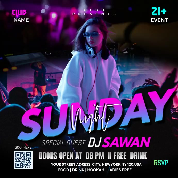 Copy of Sunday Night Template | PosterMyWall