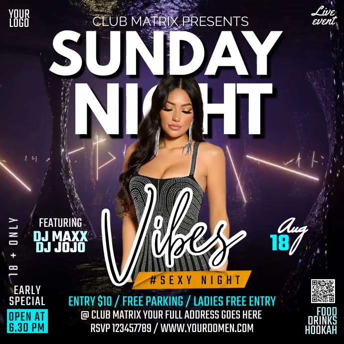 Sunday night vibes Template | PosterMyWall