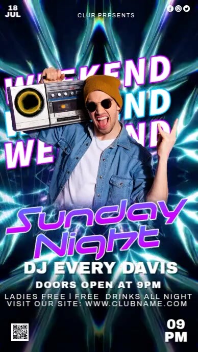 Sunday Night Video Template | PosterMyWall