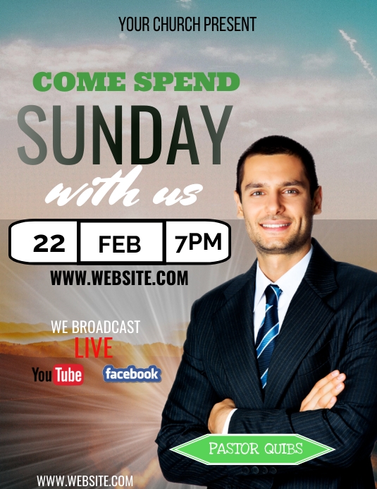 Poster Ibadah Minggu Online Templat | PosterMyWall