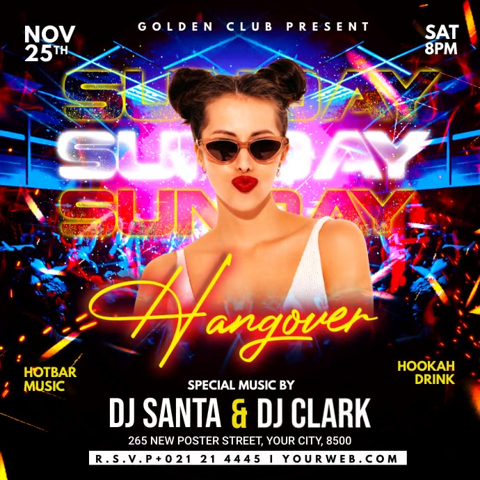 Sunday party ad Template | PosterMyWall
