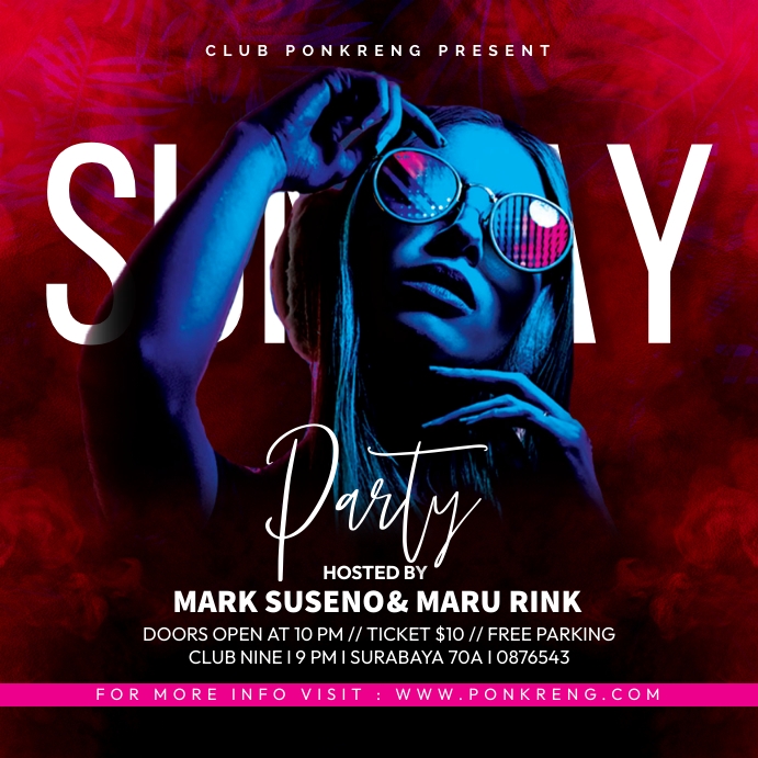 Sunday Party Ads Template | PosterMyWall