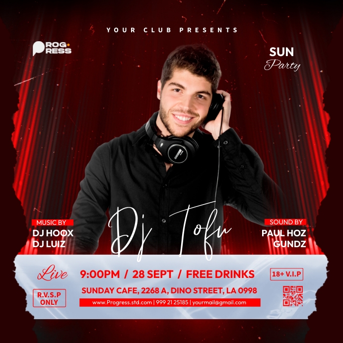 Sunday Party Ads Template | PosterMyWall