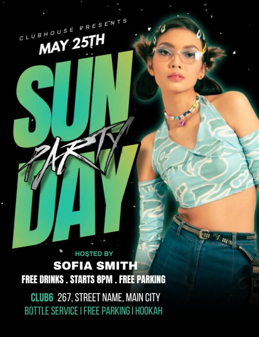 Sunday Party Ads Template | PosterMyWall