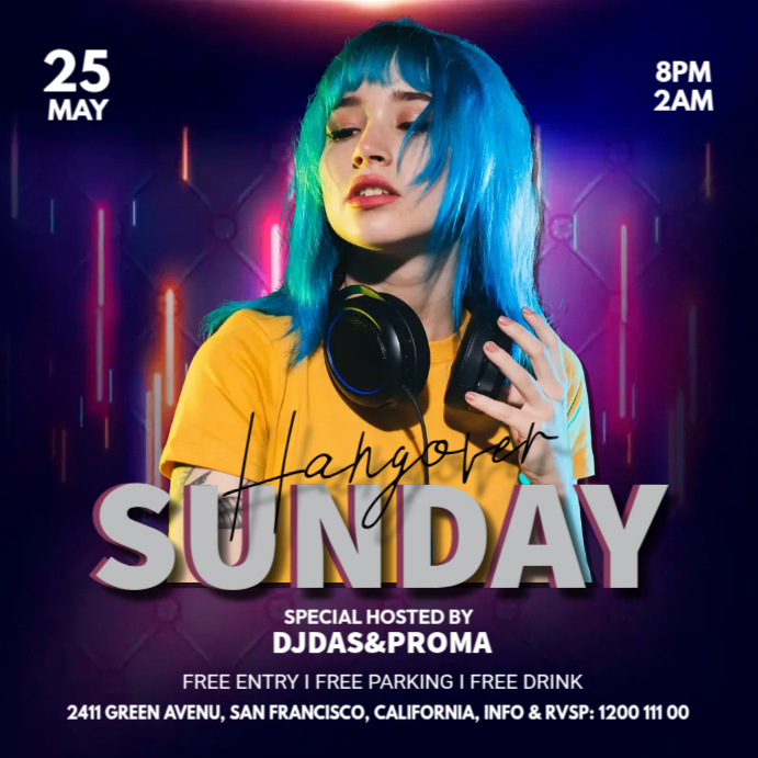 Sunday Party Ads Template | PosterMyWall