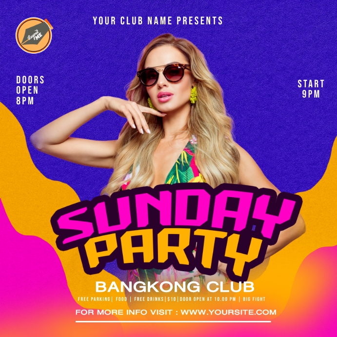 Sunday Party Ads Template | PosterMyWall