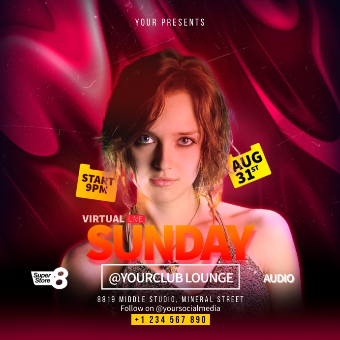 Sunday Party Ads Template | PosterMyWall