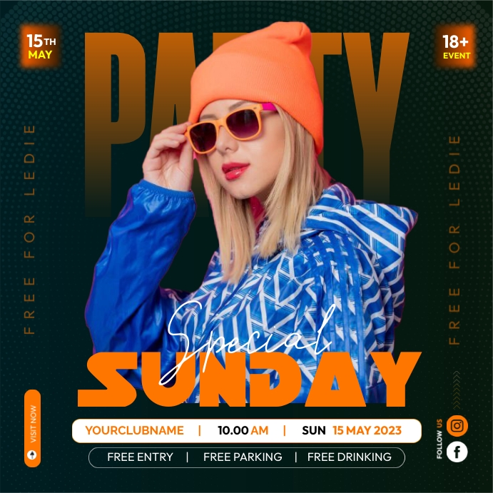 Plantilla de Sunday Party Ads | PosterMyWall