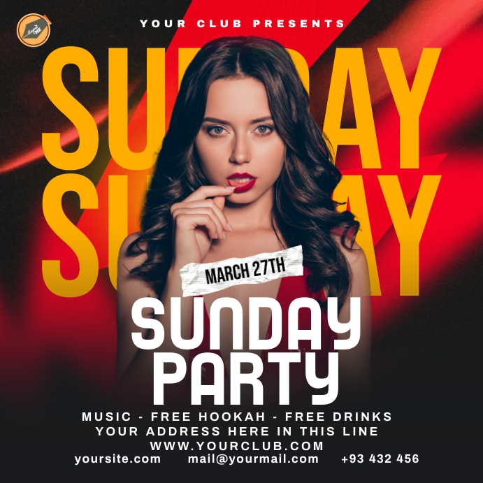 Sunday Party Ads Template | PosterMyWall